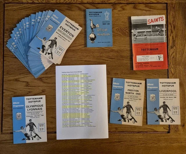 TOTTENHAM HOTSPUR PROGRAMMES 1967/68 Season £21.50 - PicClick UK
