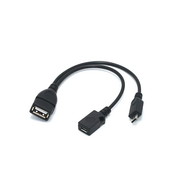 MICRO USB 5PIN Male to USB Female Host OTG Cable with USB Y Splitter ...