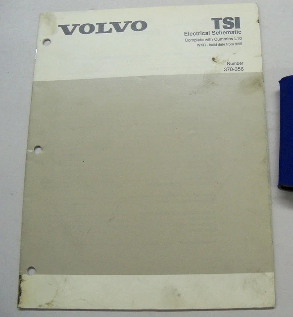 COPYRIGHT 1995 VOLVO Electrical Schematic Complete With Cummins L10 Wxr ...