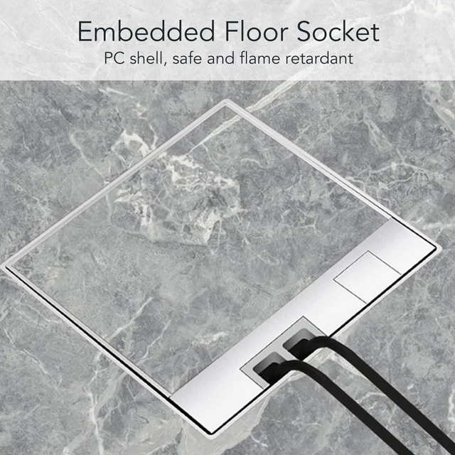 EMBEDDED FLOOR SOCKET Multi Ports Concealed Panel Receptacle Universal ...