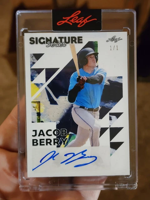 JACOB BERRY 2023 Leaf Signature Series Street Art Auto #d 1-1 MARLINS ...