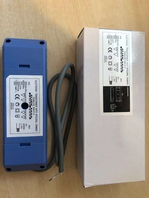 40-60W 12V TRANSFORMER Integral Step Dimmer SELV for Halogen Light ...