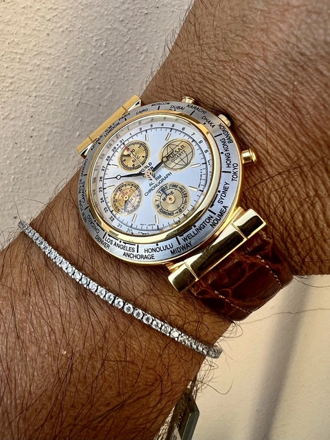 SEIKO PULSAR WORLD Time N94J-6A20 NOS Steel Gold Cartier Style EUR 1,00 ...