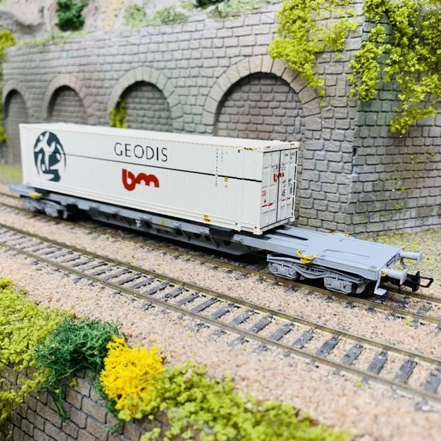 WAGON PORTE CONTENEURS Sgnss, "Geodis", Ep V - JOUEF HJ6263 - HO 1/87 ...