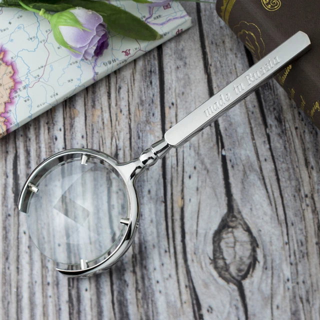 HAND HELD MAGNIFYING Mirror Magnifier Reading Lens Enlarged Paper Map ...