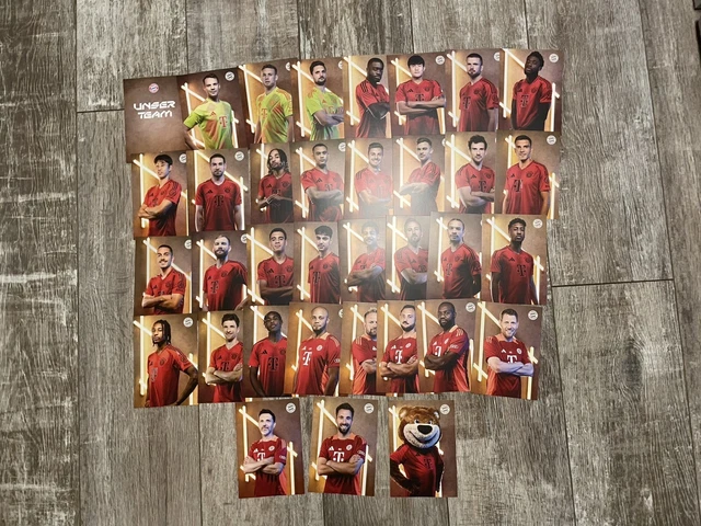 FC BAYERN MÜNCHEN Autogrammkartensatz 35x Drucksig. Autogrammkarten ...