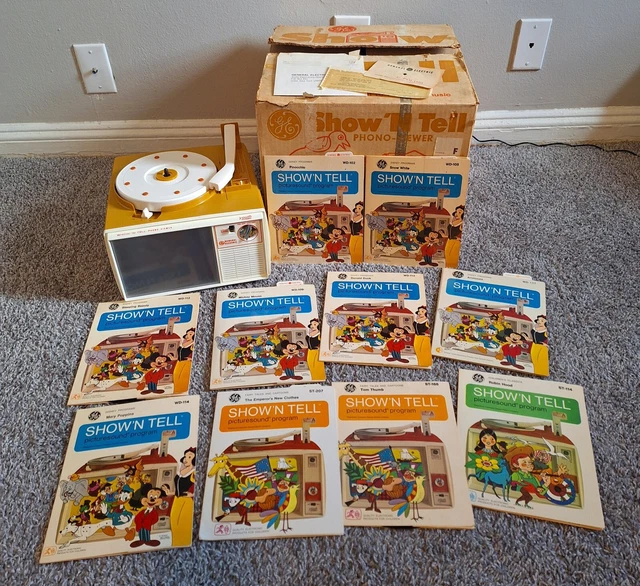 1969 GE SHOW N Tell Phono Viewer Player w/ Records, Film Strips ...