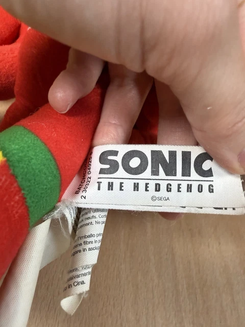 SONIC THE HEDGEHOG Knuckles Plush Toy Sega Prize International VGC £10. ...