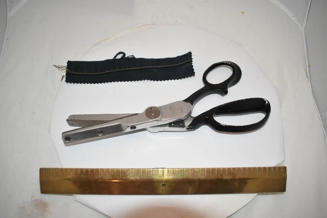 VINTAGE SHEFFIELD WILKINSON Pinking Scissors Tailoring Trade Sewing ...