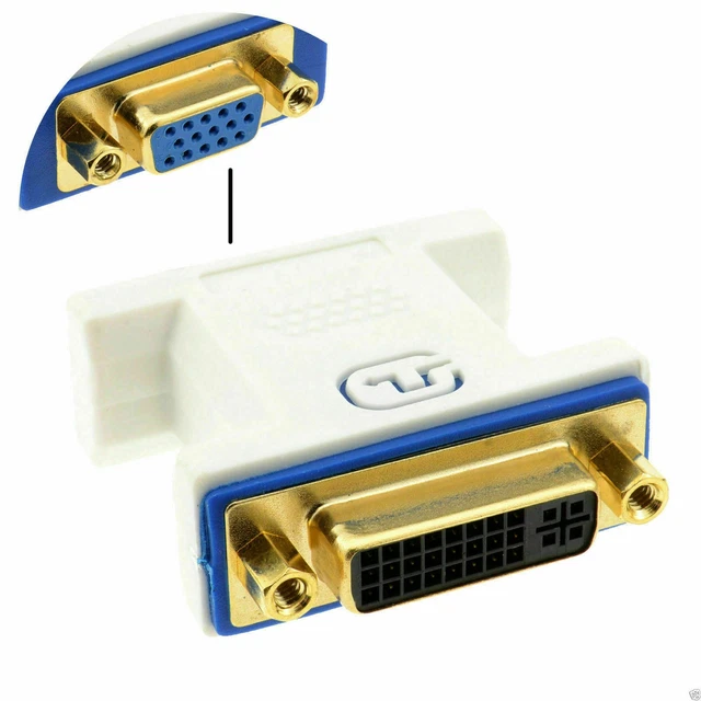 PRO DVI 24+5 Socket to SVGA/VGA Socket 15 pin Video Coupler Joiner ...