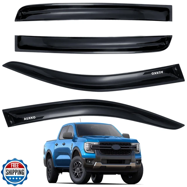 AUXKO RAIN GUARDS for Ford Ranger 2024 2025 SuperCrew, Window Vent ...