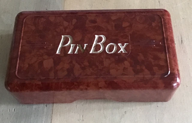 VINTAGE 1930'S BROWN BAKELITE Pin Box - Slight Damage - Made In England ...