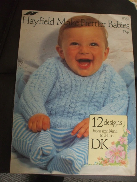 BABY KNITTING PATTERN Book Vintage Prettier Babies Hayfield 7061 Dk ...
