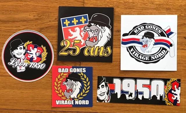 5 STICKERS ULTRAS OL )) GONES OLYMPIQUE LYONNAIS 1950 EUR 11,00 ...