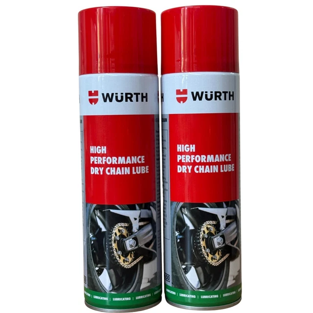 WURTH HIGH PERFORMANCE Dry Chain Lube- 2 x 500ml Double Pack £29.95 ...