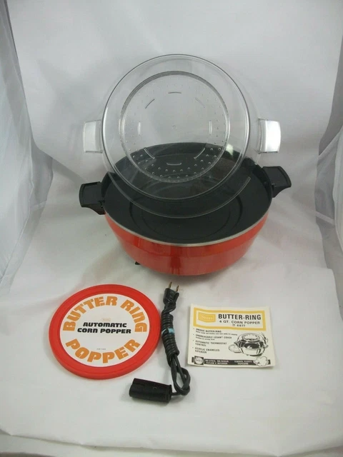 VINTAGE BUTTER RING Automatic Corn Popper 1970's Sears Electric Popcorn ...