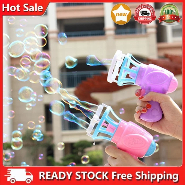 PLASTIC ELECTRIC AUTOMATIC Bubble Machine Fan Gun Blower Kids Playing ...