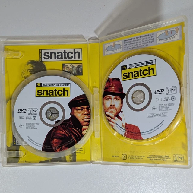 SNATCH DVD 2000 Collectors Edition 2 Disc Set Region 4 Brad Pitt ...