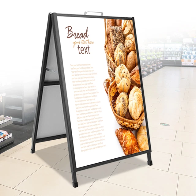 DOUBLE SIDED A-FRAME Display Snap Board Advertising Poster Stand Sign ...