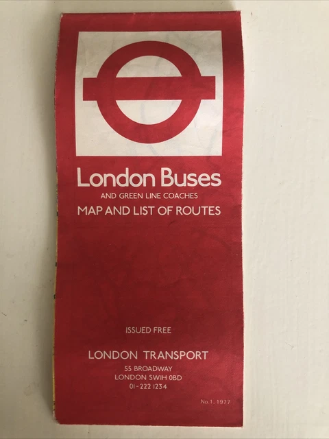 LONDON BUSES MAP and List of Routes No. 1 1977 EUR 1,42 - PicClick IT