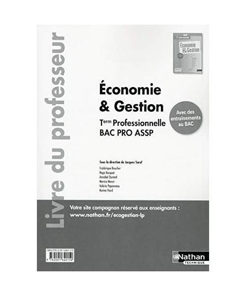 ECONOMIE ET GESTION Term professionnelle Bac pro ASSP - professeur - 2016: Livre EUR 25,90 ...