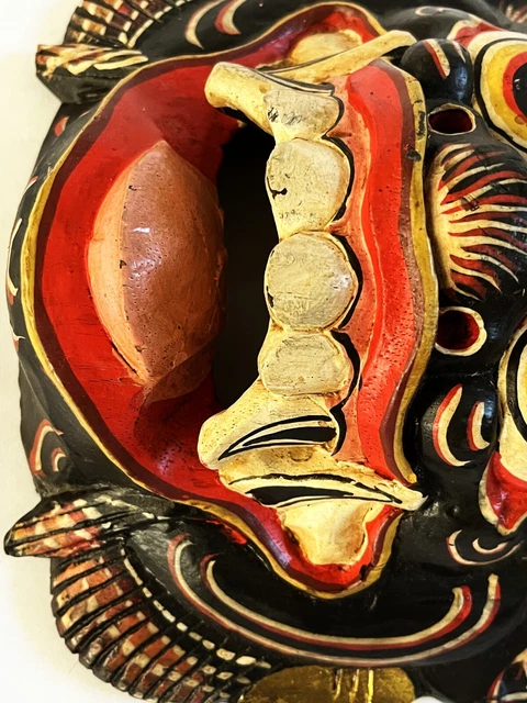 BALI BALINESE INDONESIAN Folk Art Hand Carved Demon Devil Wall Art ...