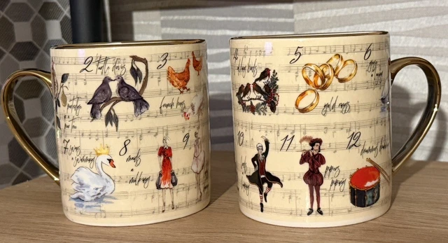 DUNNES STORES PAUL Costelloe 12 days of Christmas Mugs x 2 £6.99 ...