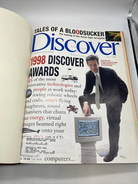DISCOVER MAGAZINE LIBRARY Bound For July To December Of 1998 ~ 6 issues ...