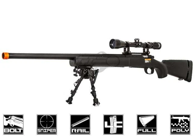 LANCER TACTICAL LT28AB M24 Bolt Action Spring Sniper Airsoft Rifle ...