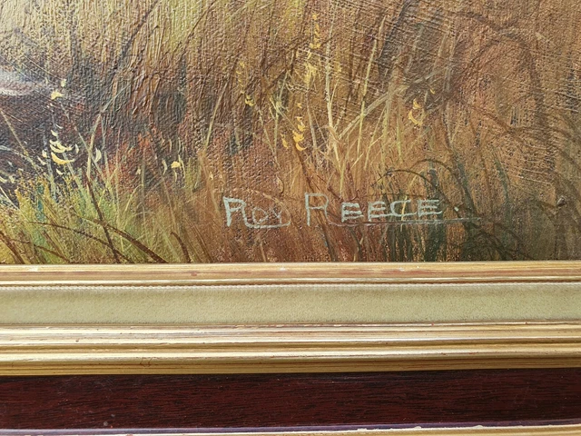 TABLEAU PEINTURE SIGNÉ Roy Reece huile sur toile 1970 artiste américain ...