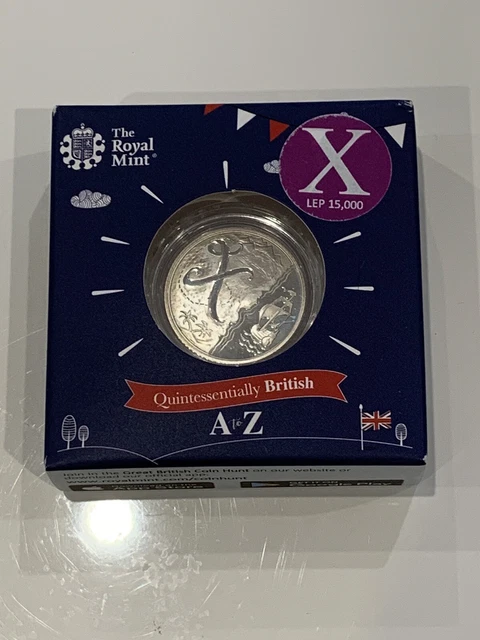 2018 10P ALPHABET 10p Coin Letter X Marks The Spot Silver Proof in Box ...