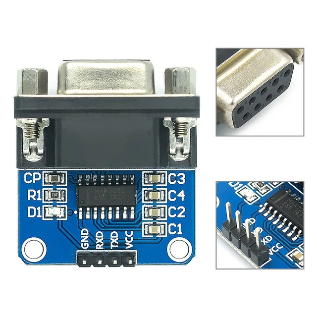 MAX3232 RS232 TO TTL Serial Port Converter Module DB9 Connector COM 1pcs po £4.57 - PicClick UK