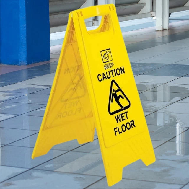 CAUTION WET FLOOR Sign A Frame Warning Slippery Hazard Safety Yellow ...