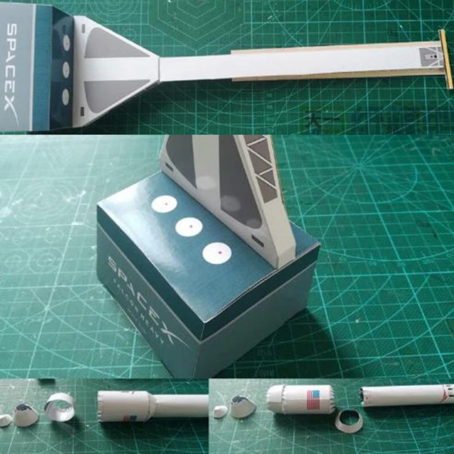 42CM 1:160 SPACEX Falcon Heavy-duty Rocket 3D Paper Model DIY Spa ...