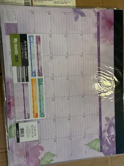 THREE 2026 DESKTOP calendars At A Glance 21 3/4 inches X 17 inches # SK ...