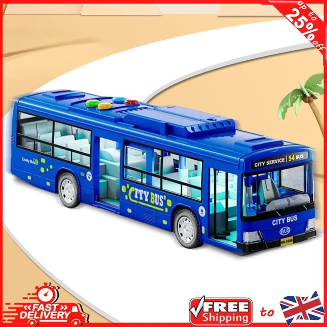ELECTRIC CITY BUS Toy Openable Door School Bus Toy for Boys Girls (Blue ...