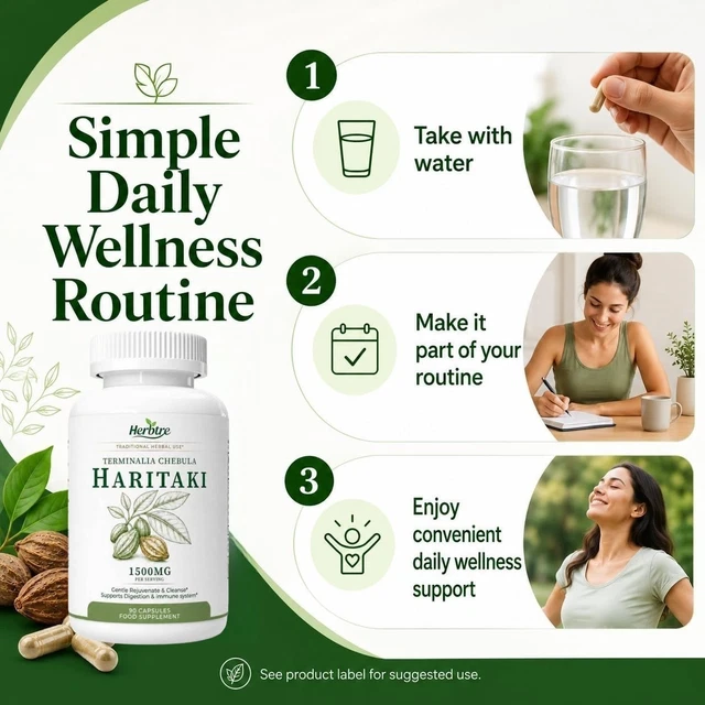 NATURAL HARITAKI 1500MG – Bowel Cleanse & Constipation, 90 Caps £16.59 ...