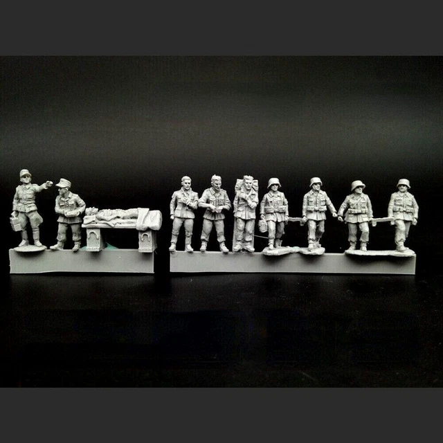 1/72 RESIN FIGURE WWII German Medical Soldiers Ambulances Model Kit/3d ...