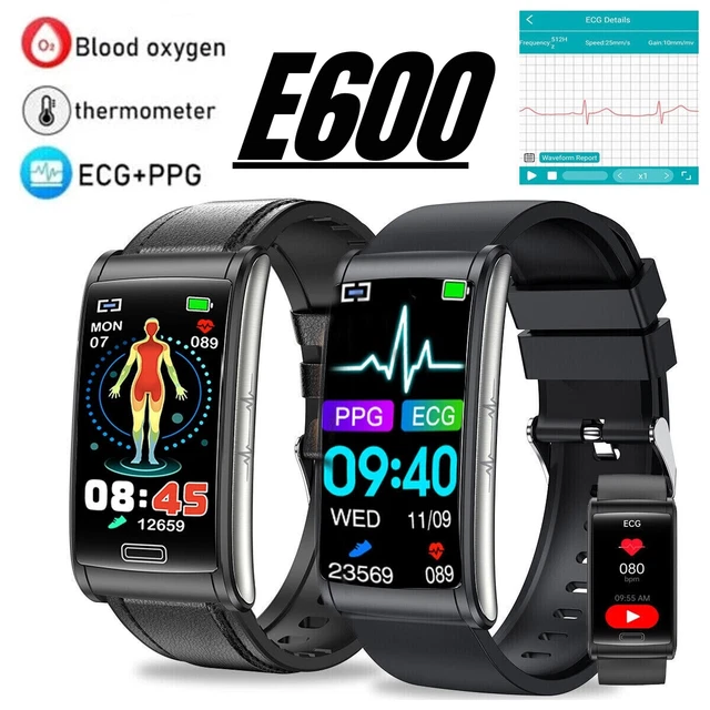 SMART WATCH E600 ECG PPG glucosio nel sangue frequenza cardiaca regalo ...