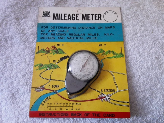 VINTAGE NEW OLD Stock Mileage Meter For Map Distances No. 73129S Japan ...