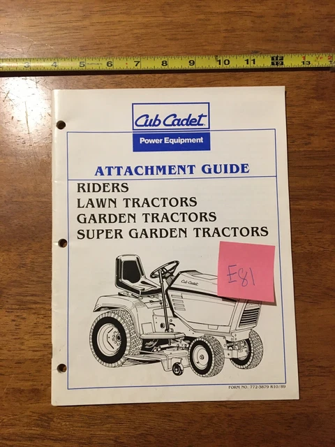 CUB CADET RIDERS Lawn Tractors Garden Tractors Attachment Guide 44 ...