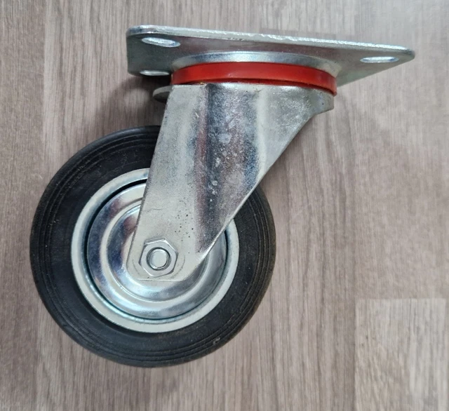 CASTOR WHEEL 100MM Rubber Swivel Heavy Duty 200KG Furniture/Trolley ...