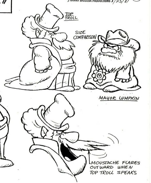 TROLLKINS 1981 PRODUCTION Studio Copy TOP TROLL GOVERNOR Model Sheet ...