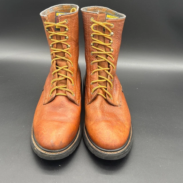 ARIAT CASCADE WORK Boot Brown Leather Lace-Up Men's Size 14D Style ...