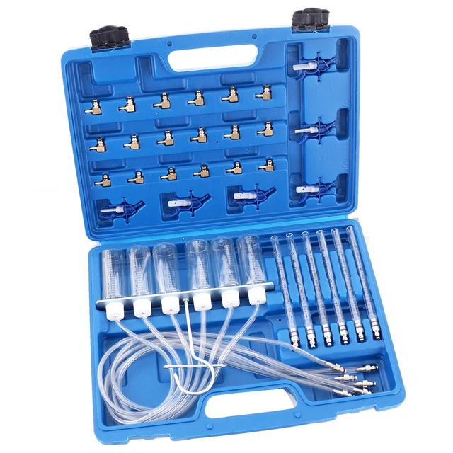 DIESEL INJECTOR FLOW Meter Adaptor Kit Common Rail Leak Off Tester 6 ...
