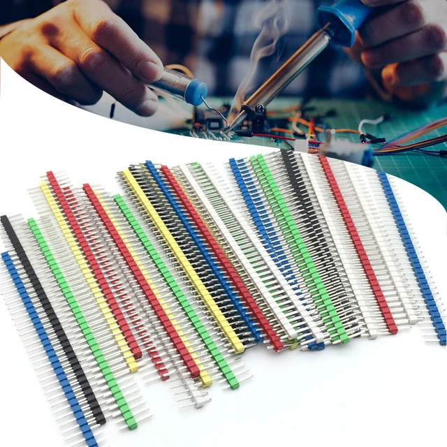 30PCS 40 PIN Male Header Pins Connector Kit 1x40 PCB Connector Strip ...