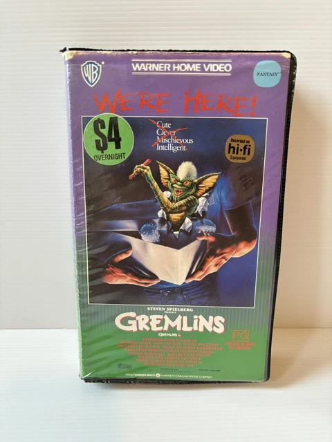 VHS TAPE VIDEO Gremlins Big Box ClamShell Ex Rental 1985 Tested Working ...