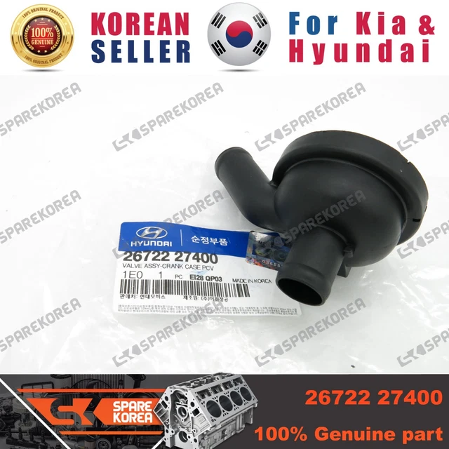 GENUINE/OEM 2672227400 VALVE ASSY-CRANK CASE PCV for Hyundai New Verna ...