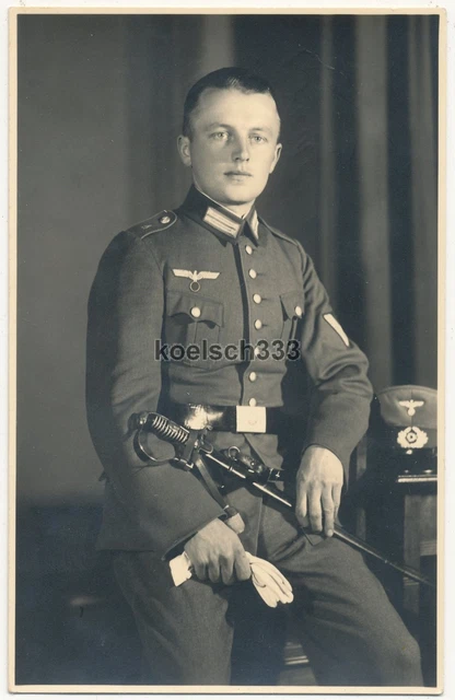 FOTO PORTRAIT SOLDAT der Wehrmacht mit Säbel Infanterie Regiment 4 ...