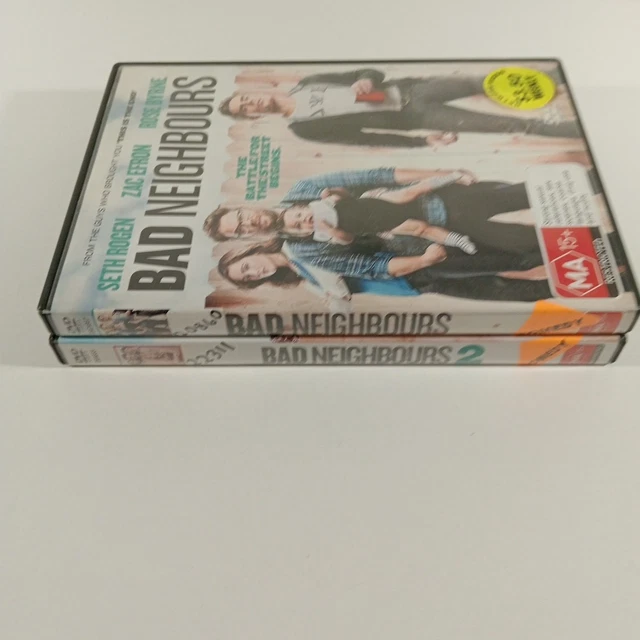 BAD NEIGHBOURS 1 + 2 DVD Ex Rental Bundle Lot Region 4 PAL Seth Rogen ...